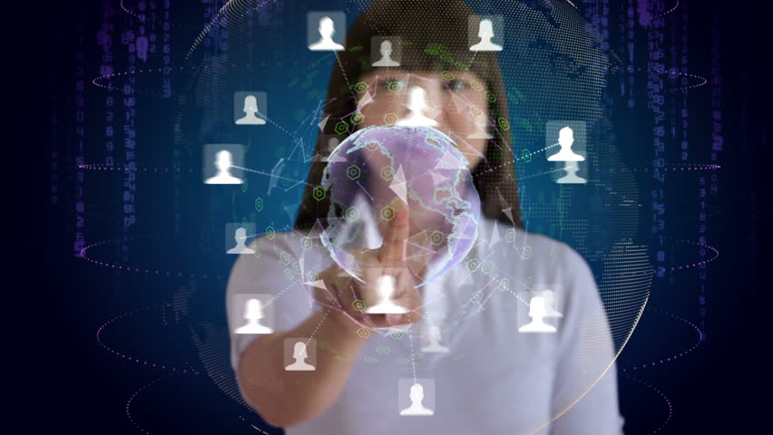 woman touches screen reveal animation her Stock Footage Video (100% ...