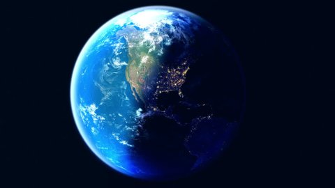 Realistic Earth 4k Slowly Rotating Earth Stock Footage Video (100% ...