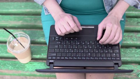 Sudent Work Using Laptop Campus Park Stock Footage Video (100% Royalty ...