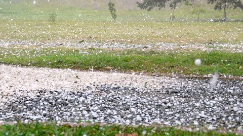 Heavy Hail Stones Falling During Violent Stock Footage Video (100% ...