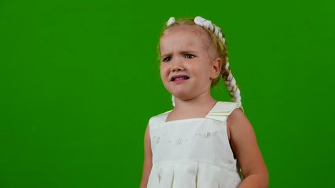 Little Girl Emotions Green Screen Stock Footage Video (100% Royalty ...