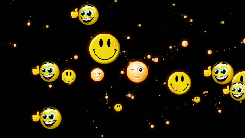 4k looped happy smiles emoji background Stock Footage Video (100% ...
