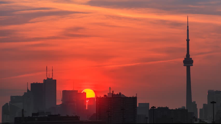 timelapse sunrise over downtown toronto skyline Stock Footage Video ...