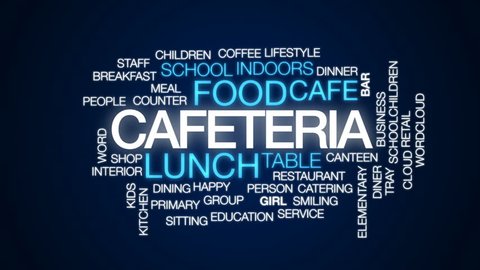 Cafeteria Animated Word Cloud Text Design Stock Footage Video (100% ...