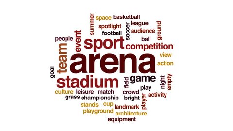 Arena Animated Word Cloud Text Design Stock Footage Video (100% Royalty ...