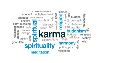Karma Animated Word Cloud Text Design Stock Footage Video (100% Royalty ...