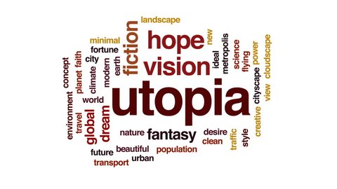 Utopia Animated Word Cloud Text Design Stock Footage Video (100% ...