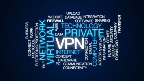 Vpn Animated Word Cloud Text Design Stock Footage Video (100% Royalty ...