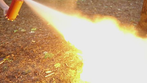 Man Using Fire Extinguisherextinguishing Open Fire Stock Footage Video ...
