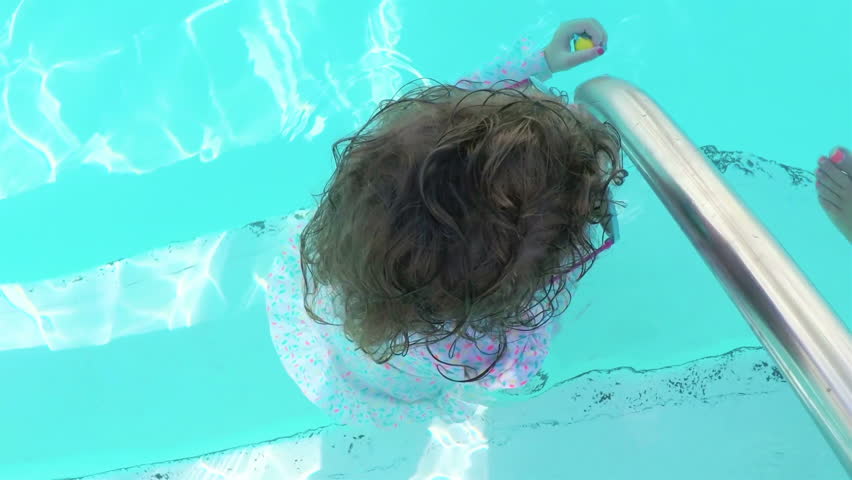 little girl swimming outdoor pool on Stock Footage Video (100% Royalty ...