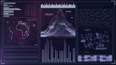 Technology Computer Data Screen Gui 4k Stock Footage Video (100% ...