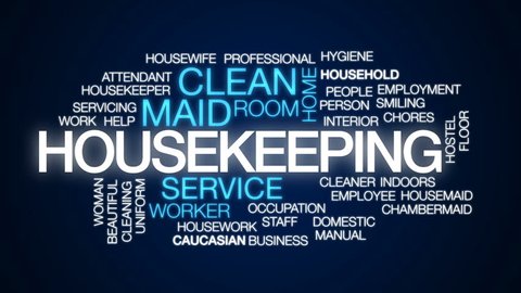 Housekeeping Animated Word Cloud Text Design Stock Footage Video (100% ...