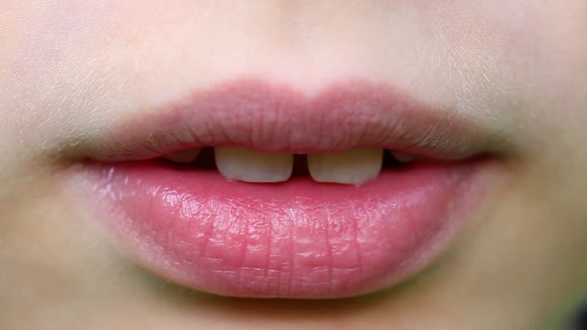 closeup view cute pink lips young Stock Footage Video (100% Royalty ...