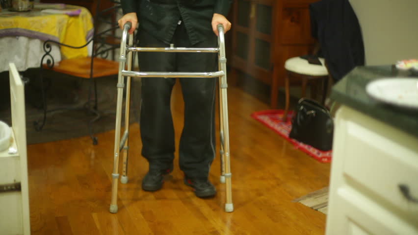 Disabled Person Using a Walker Stock Footage Video (100% Royalty-free ...