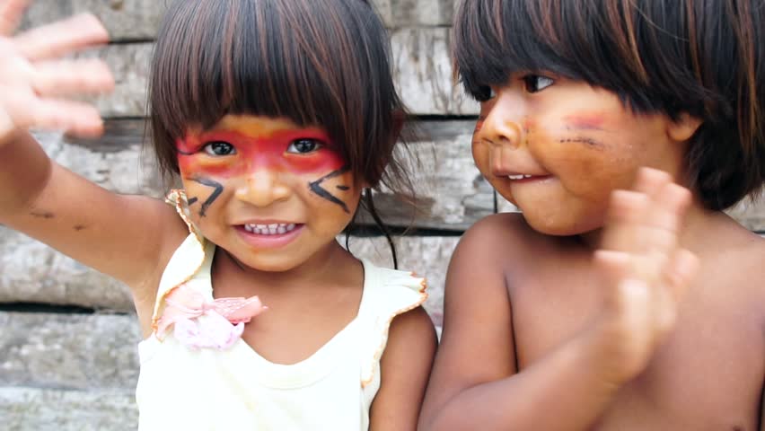 cute native brazilian child tupi guarani Stock Footage Video (100% ...
