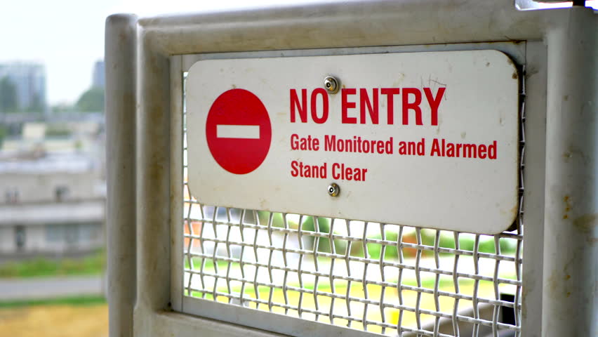 4k no entry gate sign barrier Stock Footage Video (100% Royalty-free ...