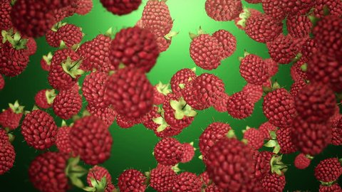 Animation Falling Raspberries Colorful Background Animation Stock ...