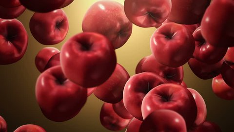 Animation Falling Apples Colorful Background Animation Stock Footage ...