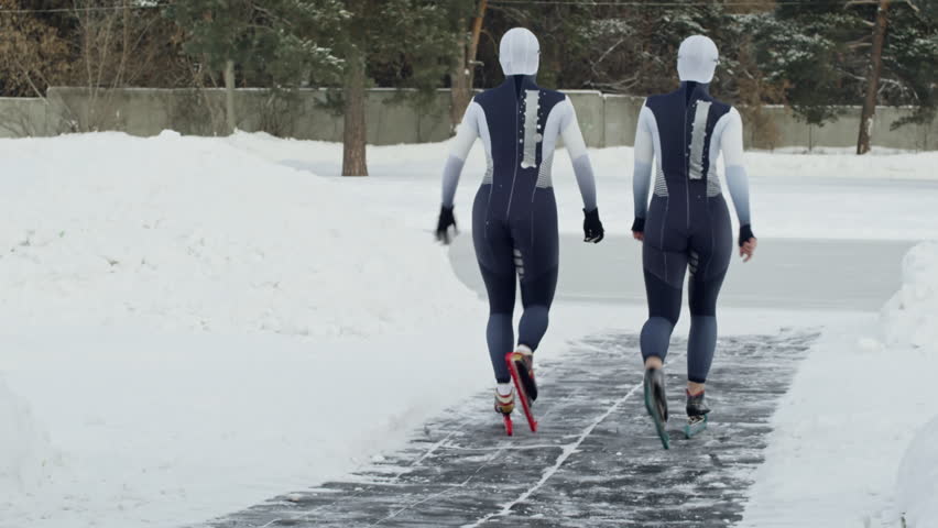 tilt female athletes spandex full-body covering Stock Footage Video ...