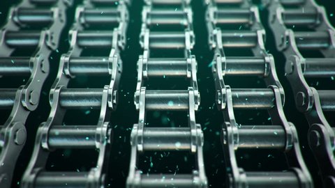 Animation Moving Steel Metallic Chains Animation Stock Footage Video ...