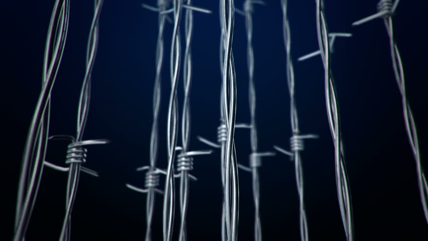 animation moving steel metallic barbed wire Stock Footage Video (100% ...