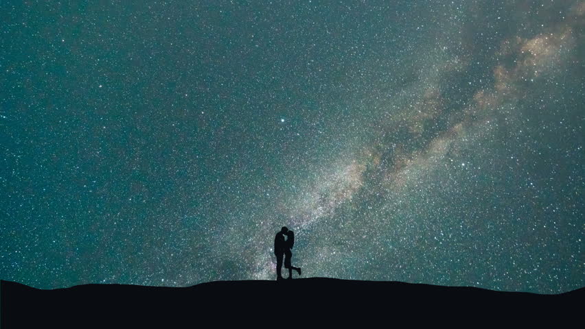 man standing on starry sky background Stock Footage Video (100% Royalty ...