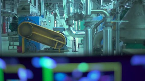 Factory Oil Refinery Control Room Technical Stock Footage Video (100% ...
