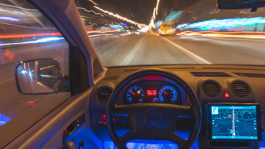 The Autopilot Car Drive Hyperlapse Stock Footage Video (100% Royalty ...