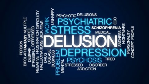 Delusion Animated Word Cloud Text Design Stock Footage Video (100% ...
