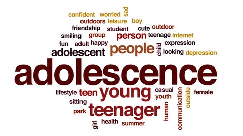 Adolescence Animated Word Cloud Text Design Stock Footage Video (100% ...