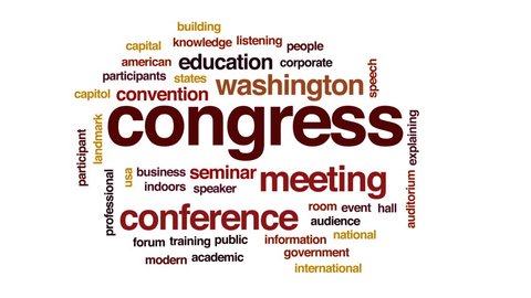 Congress Animated Word Cloud Text Design Stock Footage Video (100% ...