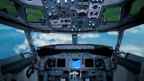 Boeing Interior Cockpit View Inside Airliner Stock Footage Video (100% ...