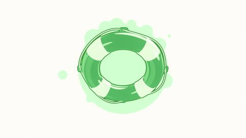 Animation Rotation Lifebuoy Flat Icon Style Stock Footage Video (100% ...