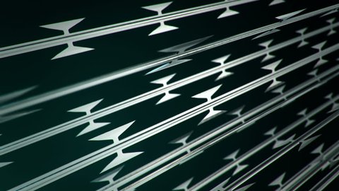 Animation Moving Steel Metallic Barbed Wire Stock Footage Video (100% ...