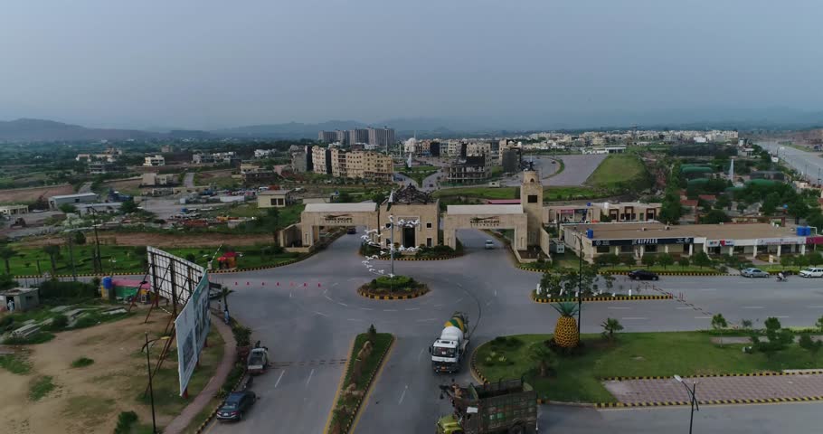 Behria Enclave Main Gate Aerial Stock Footage Video (100% Royalty-free ...