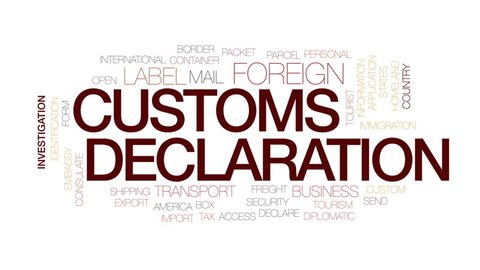 Customs Declaration Animated Word Cloud Text Stock Footage Video (100% ...