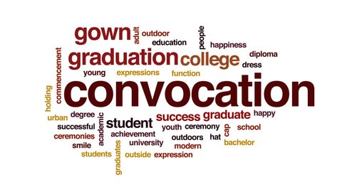 Convocation Animated Word Cloud Text Design Stock Footage Video (100% ...