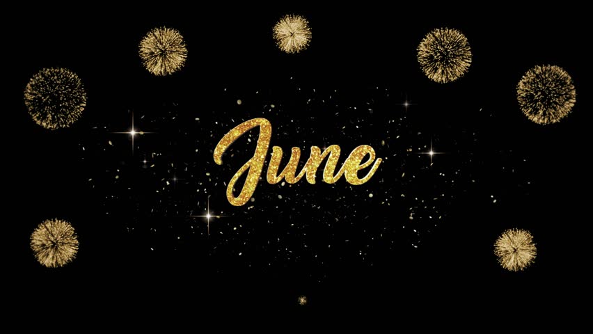 june beautiful golden greeting text appearance Stock Footage Video (100 ...