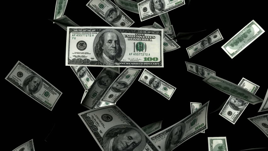 One Hundred Dollar Bills Falling Through Stock Footage Video (100% ...