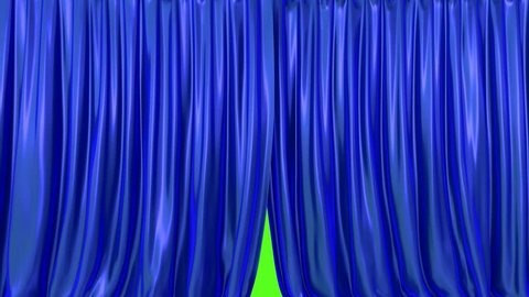 Stage Window Blue Curtain 3d Animation Stock Footage Video (100% ...
