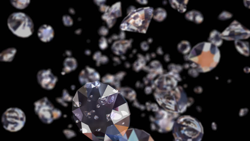 Fly-through Diamonds with Alpha Channel, Stock Footage Video (100% ...