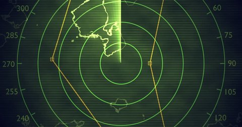 Military Radar Screen Scanning Air Traffic Stock Footage Video (100% ...