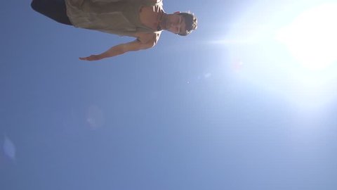 Man Does Front Flip Over Camera Stock Footage Video (100% Royalty-free ...