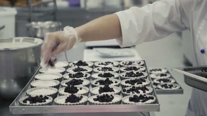 manual cakes production on factory restaurant Stock Footage Video (100% ...