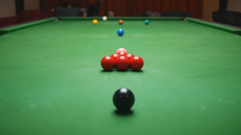 Snooker Player Perform How Breaking Off Stock Footage Video (100% ...
