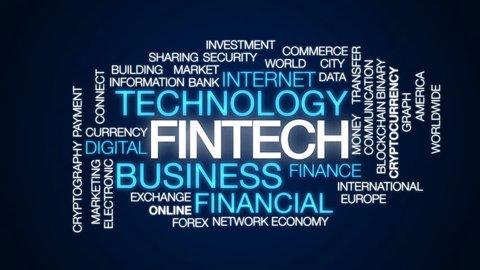 Fintech Animated Word Cloud Text Design Stock Footage Video (100% ...