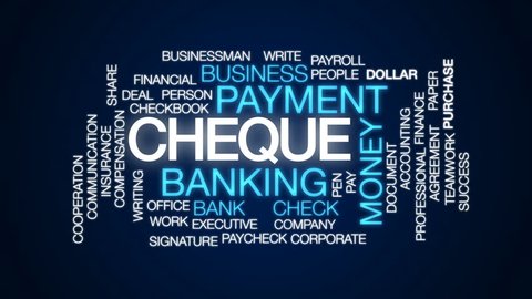 Cheque Animated Word Cloud Text Design Stock Footage Video (100% ...