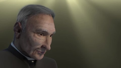 Elderly Old Man Priest Nodding His Stock Footage Video (100% Royalty ...