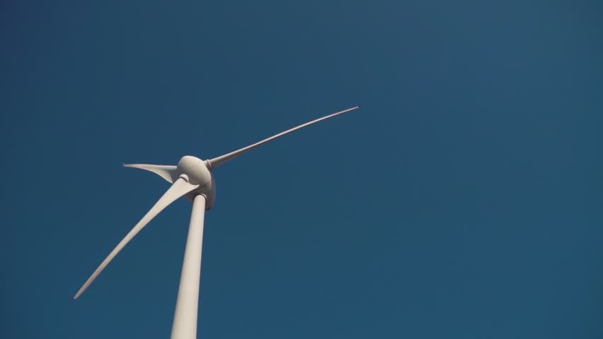 Wind Turbine Spinning. Slow Motion Stock Footage Video (100% Royalty ...