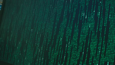 Binary Code Black Green Background Digits Stock Footage Video (100% ...